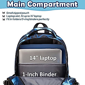 BLUEFAIRY Boys Backpack Kids Elementary Primary Middle School Bags Child Bookbags Lightweight Sport Travel Gift Mochila para Niños Aged 4 5 6 7 8 9 10 Blue (17Inch)