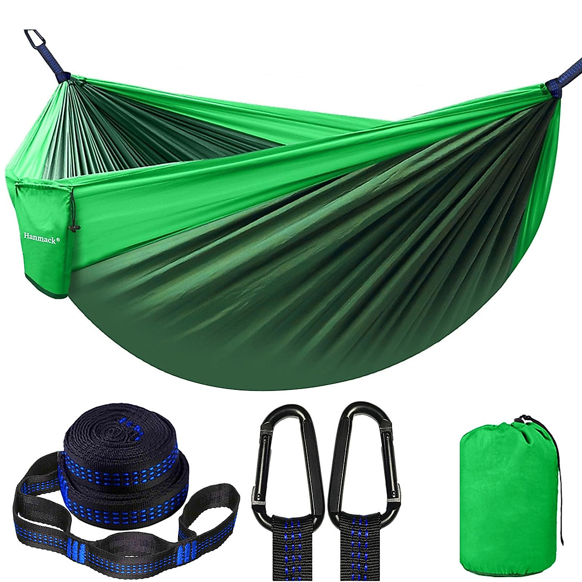Double Hammock, Camping Hammock with 2 Tree Straps(16+2 Loops), Two Person Hammocks with 210T Nylon Parachute Portable Lightweight Hammock for Backpacking, Outdoor, Beach, Travel, Hiking, Camping Gear
