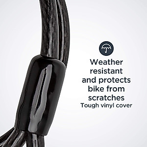 Schwinn Bike Max U-Lock with Double Crimped Cable, 2 Keys Included, 4 feet x 10mm Anti Theft Bicycle Lock, Security Level 5
