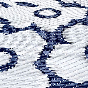 Reversible Plastic Straw, Water Resistant Outdoor Rug 6x9 for Patio, Deck, Porch, Camping, RV | Fade Resistant Outside Area Rugs for Patios | Size 5'11'' x 8'10''