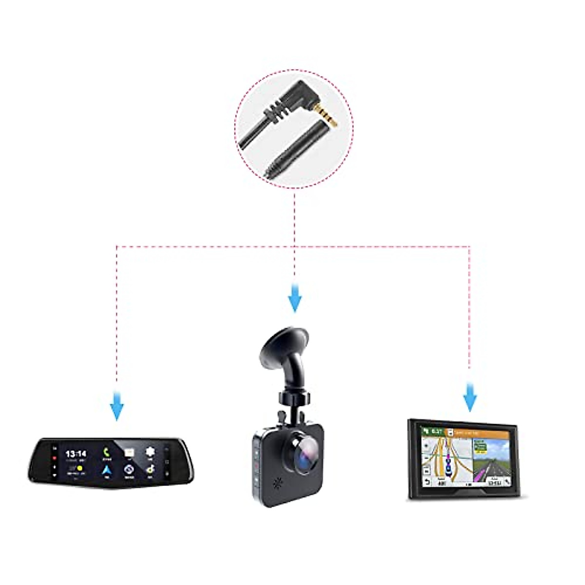 Dash Cam Rear Camera Cable,33 Ft 4 Pin to 2.5mm Male Plug Wire for Mirror Camera Rear View Camera,Car Recorder Reverse Camera Backup Camera Long Replacement Cable Cord Fit Pick-up,Trucks,RV,SUV,Bus