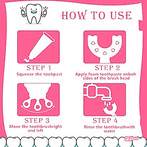 Wosninba 2PCS Kids U Shaped Toothbrush 360° Manual Toothbrush with Silicone Brush Head Full Mouth Toothbrush for Toddlers and Children (Style A)