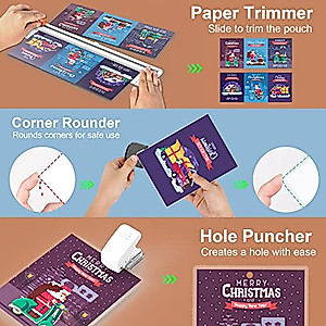 Laminator, 9-Inch Cold Thermal Laminator Machine with 20 Laminating Sheets for Teachers, 6 in 1 Mini Personal Lamination Kit with Pouches Cutter for Home Office School