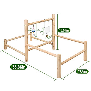 Chicken Perch Strong Pine Wooden Chick Jungle Gym Roosting Bar, Large ChickTraining Perch Toys for Baby Chicks, Chick Perch for Coop and Brooder for Large Bird, Chicks, Parrot