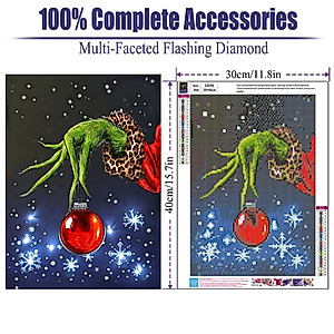 LWZAYS Christmas Diamond Painting Kits for Adults, Diamond Art for Adults Beginner, Diamond Dots Gem Art for Aesthetic Room Decor(12x16Inch)