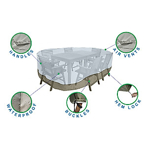 [monsoon] Medium 105 in. Rectangle Patio Table with Chairs Cover 105L x 82W x 32H