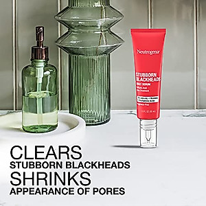 Neutrogena Stubborn Blackheads Daily Acne Facial Serum with Salicylic, Glycolic, Polyhydroxy & Mandelic Acids, Oil-Free Face Serum for Acne-Prone Skin to Help Clear Clogged Pores, 1 fl. oz