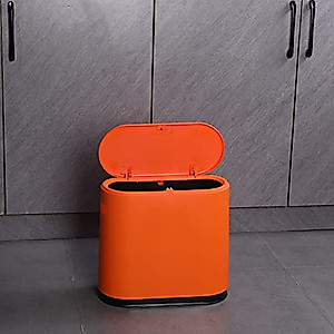 Sooyee 2.4 Gallon Slim Smart Trash Can, Orange, Plastic