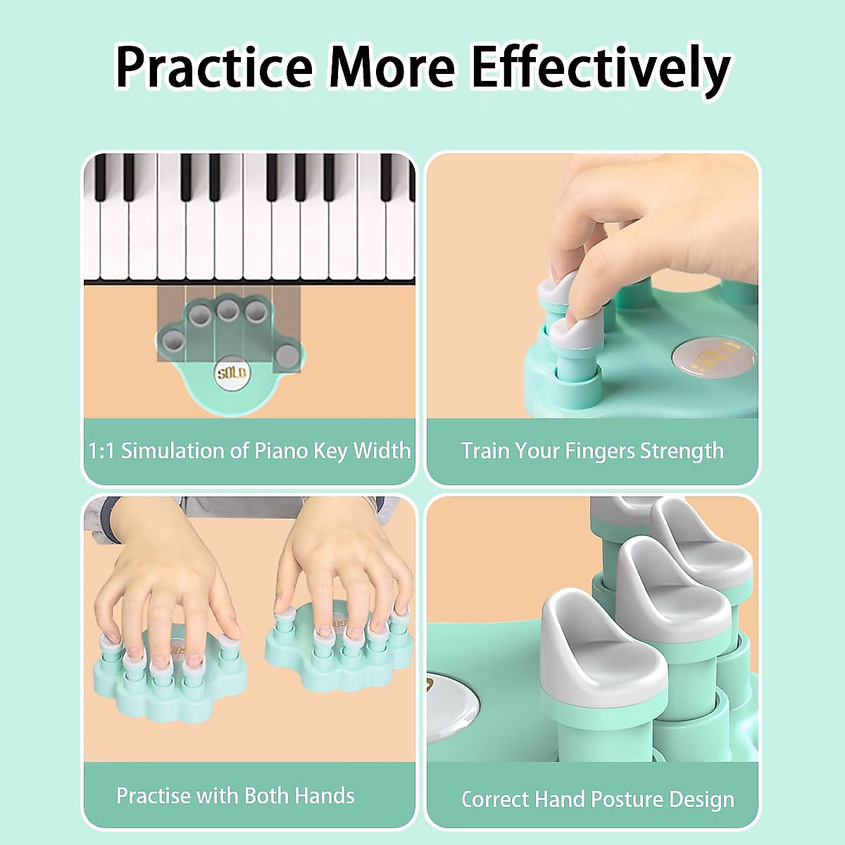 Moreup Piano Finger Trainers, Hand Grip Exerciser Ergonomic Training Finger Pressing Posture Correction Tool for Guitar Piano Trigger Finger Training Arthritis Therapy and Grip 2PCS/Set