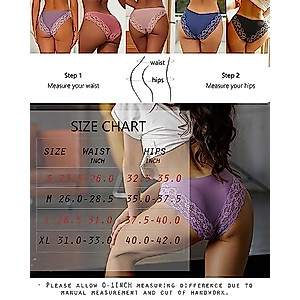 FINETOO Underwear for Women Lace Sexy Hipster V Cut No Show Bikini Panties Seamless Cheeky 5 Pack S-XL