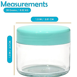 Houseables 20 Gram Jar, 20 ML Jar, 12 pcs, Multicolor, BPA Free, Cosmetic Sample Empty Container, Plastic, Round Pot Screw Cap Lid, Small Tiny 20g Bottle, for Make Up, Eye Shadow, Nails, Powder, Gems