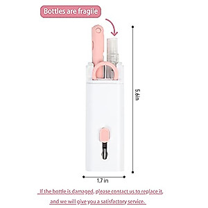 Laptop Screen Keyboard Earbud Cleaner Kit for Airpods，7-in-1 Electronic Cleaner Set - with Cleaning Pen Brush Spray for Phone iPad Computer Screen/Keyboard/Headphones/Bluetooth Earphones (Pink)
