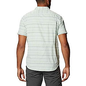 Columbia Men’s Silver Ridge Short Sleeve Seesucker Shirt, Moisture Wicking, Sun Protection, Sea Sprite Stripe, X-Large