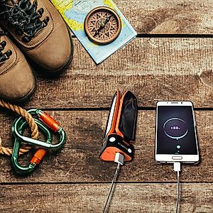 EXORUX 3in1 Solar Camping Lantern/Outdoor Tent Flashlights for Camping, Collapsible Clover Style LED Emergency Light, USB Fast Rechargeable Solar Lantern for Power Outages, Hanging Camping Flashlight