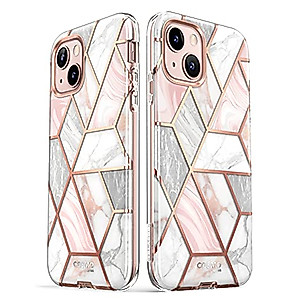 i-Blason Cosmo Series Case for iPhone 13 Mini 5.4 inch (2021 Release), Slim Full-Body Stylish Protective Case with Built-in Screen Protector (Marble)