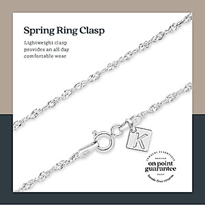 KEZEF 18k 2mm Gold Plated 925 Sterling Silver Necklace Chains Italian Curb Figaro Singapore Popcorn 14"-42" Gold Necklace Chain Sterling Silver Necklace for Girls Boys Necklace Chain