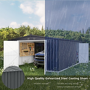 Outdoor Storage Shed 20x13 FT, Multifunctional Large Metal Garden Shed Backyard Utility Carports with 2 Doors and 4 Vents for Car,Truck, Garbage Can,Tool,Lawnmower