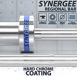 Regional Olympic 20kg Men’s Hard Chrome Barbell. Rated 1500lbs for Weightlifting and Powerlifting.