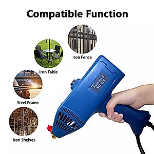 Portable ARC Welder, 110V/220V Handheld Welder Gun, 250 Amp IGBT LCD Digital Display, Welding Machine With Welding Gloves, Welding Helmet, Welding Brush, Welding Ground Wire, Welding Rod 2 220V