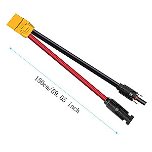 ZkeeShop 10AWG XT90 to Solar Connector Cable Extension Cable Compatible for Portable Power Station Solar Generator 4.92FT (XT90 Female)