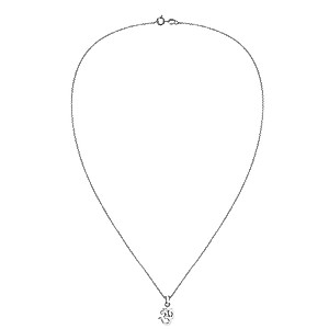 AeraVida Adorable Little Aum or Om Symbol .925 Sterling Silver Pendant Necklace | Sterling Silver Aum Pendant Necklaces | Silver Om Pendant Necklace for Women