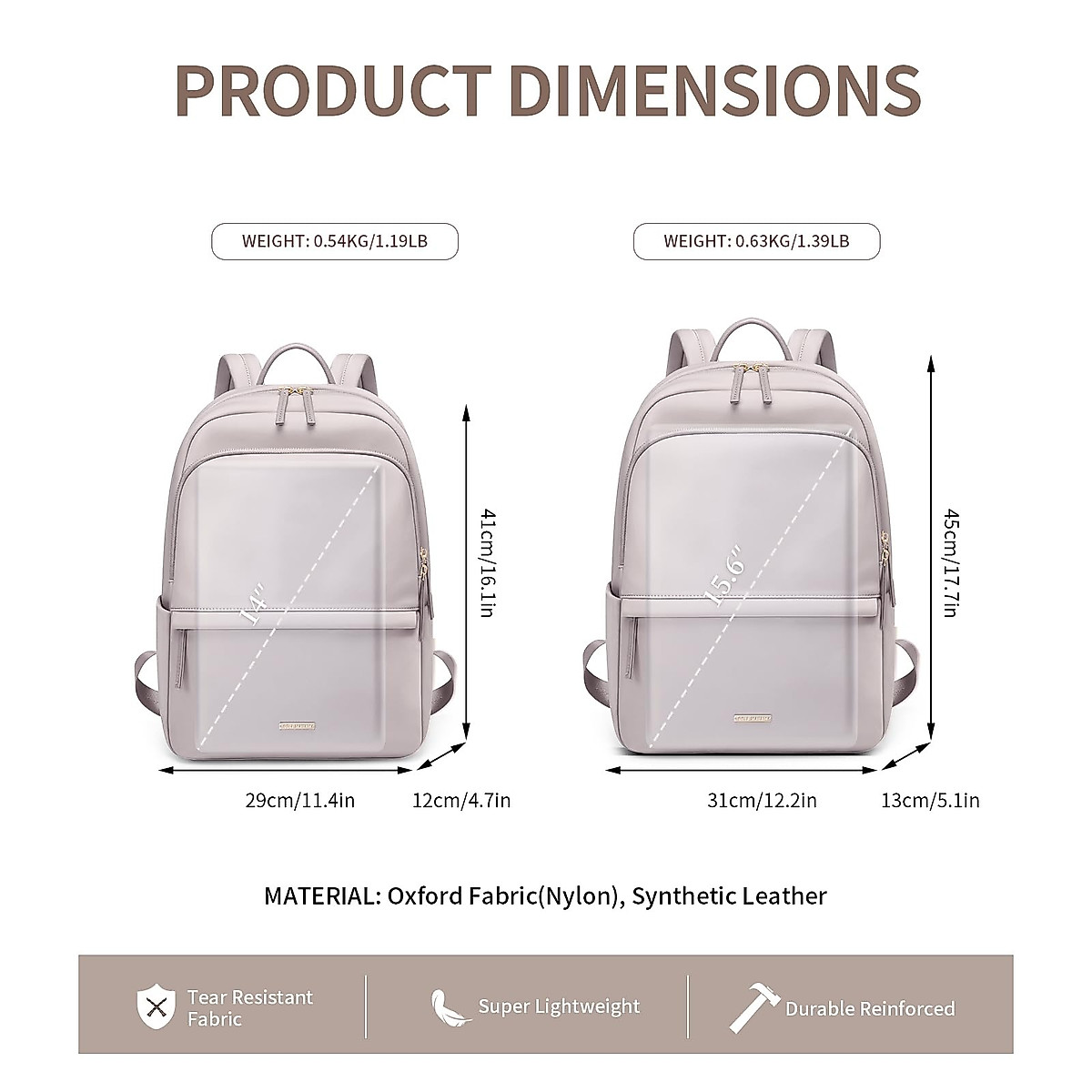 GOLF SUPAGS Laptop Backpack for Women Slim Computer Bag Work Travel College Backpack Purse Fits 14 Inch Notebook (Pink)