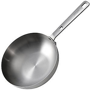 SKOTTSBERG Stainless Steel Wok (11" wide) – Suitable For All Heatsources, Safe With Metal Utensils