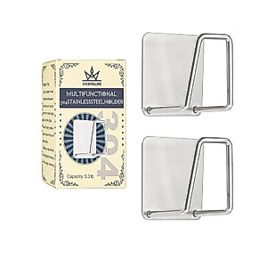 Visengure Sponge Holders for Kitchen Sink 2 Packs, Slivery 304 Multifuctional Stainless Steel Holder, 3.3 lbs Capacity