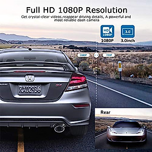 ORSKEY Dash Cam Front and Rear 1080P Full HD Dual Dash Camera in Car Camera Dashboard Camera Dashcam for Cars 170 Wide Angle with 3.0" LCD Display Night Vision and G-Sensor【2023】