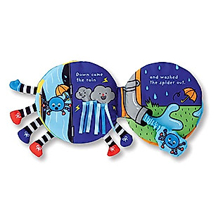 Melissa & Doug K's Kids Itsy-Bitsy Spider 8-Page Soft Activity Book for Babies and Toddlers - Cloth Baby Book And Sensory Toy With Textures To Grasp And Pages To Play Peekaboo, Ages 1 Month+