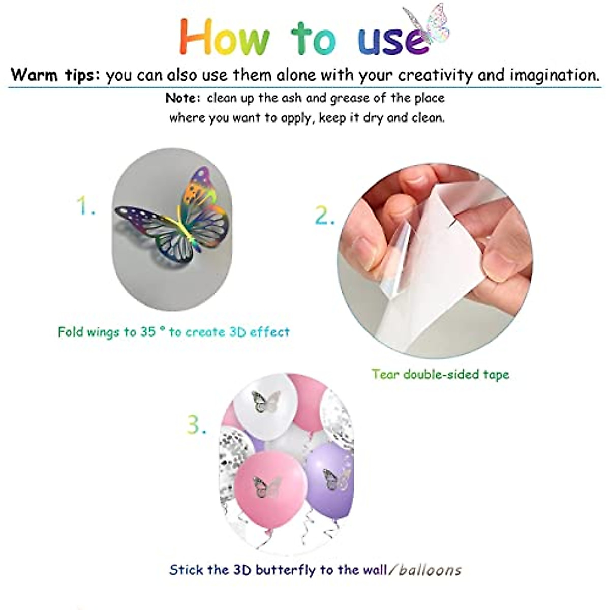 Pink Purple White Latex Balloons with 3D Butterfly, 62pcs 12 Inch Light Pink Purple Balloons with Ribbon for Girl Birthday Decorations (PinkSilver)