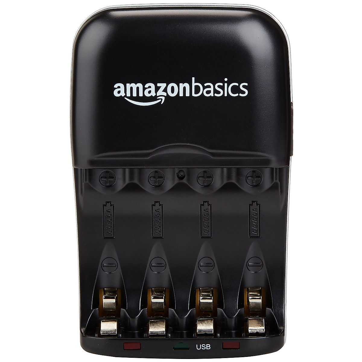 Amazon Basics Battery Charger for AA & AAA Nickel-Metal Hydride batteries (Ni-MH) With USB Port, Black