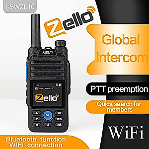 Walkie Talkie Phones Zello PTT Button APP WiFi Mobile Radio 3G/4G Network 100 Miles Long Range Smartphone GPS Android KSUN ZL10