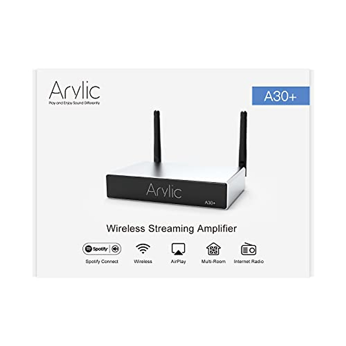 Arylic A30+ WiFi & Bluetooth 5.0 Mini Stereo Amplifier, 2 Channel Class D Wireless Amplifier, Home Amplifier for Speakers with spotify,airplay,Multiroom/multizone Digital Audio Speaker Amp