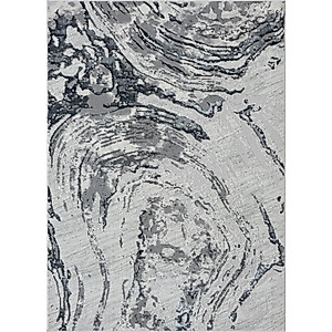 LUXE WEAVERS Marble Swirl Gray 6x9 Area Rug