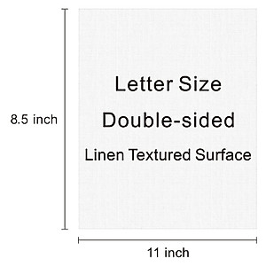 Linen Textured Cardstock White 100 Sheets 80 lb Cover, 8.5 x 11 Inches for Printers, Invitation, Arts and Craft, Scrapbook, DIY Projects