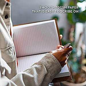 moonster Refillable Leather Journal Lined Notebook - Journals for Women w/Psalm 46v10 Embossed Bible Verse - Vintage Handmade Leather Notebook with 320 Pages Milled A5 Ruled Paper & Luxury Pen