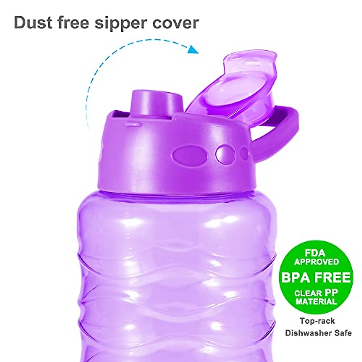 GILANO 32oz Large Water Bottle BPA-free Wide Mouth Chug Lid Leak Proof Drinking Bottle for Gym Outdoor Fitness Activities School Work Reusable Drinking Bottle Keeps Hydrate 3 Pack Pink/Purple/Green