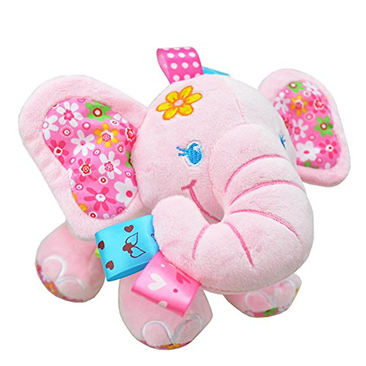 V Convey Music Bed Time Wind Up Musical Stuffed Animal Elephant Stuffed Toys Kids Toddler Plush Baby Infant Strollers Crib Bedding Toys (Blue)