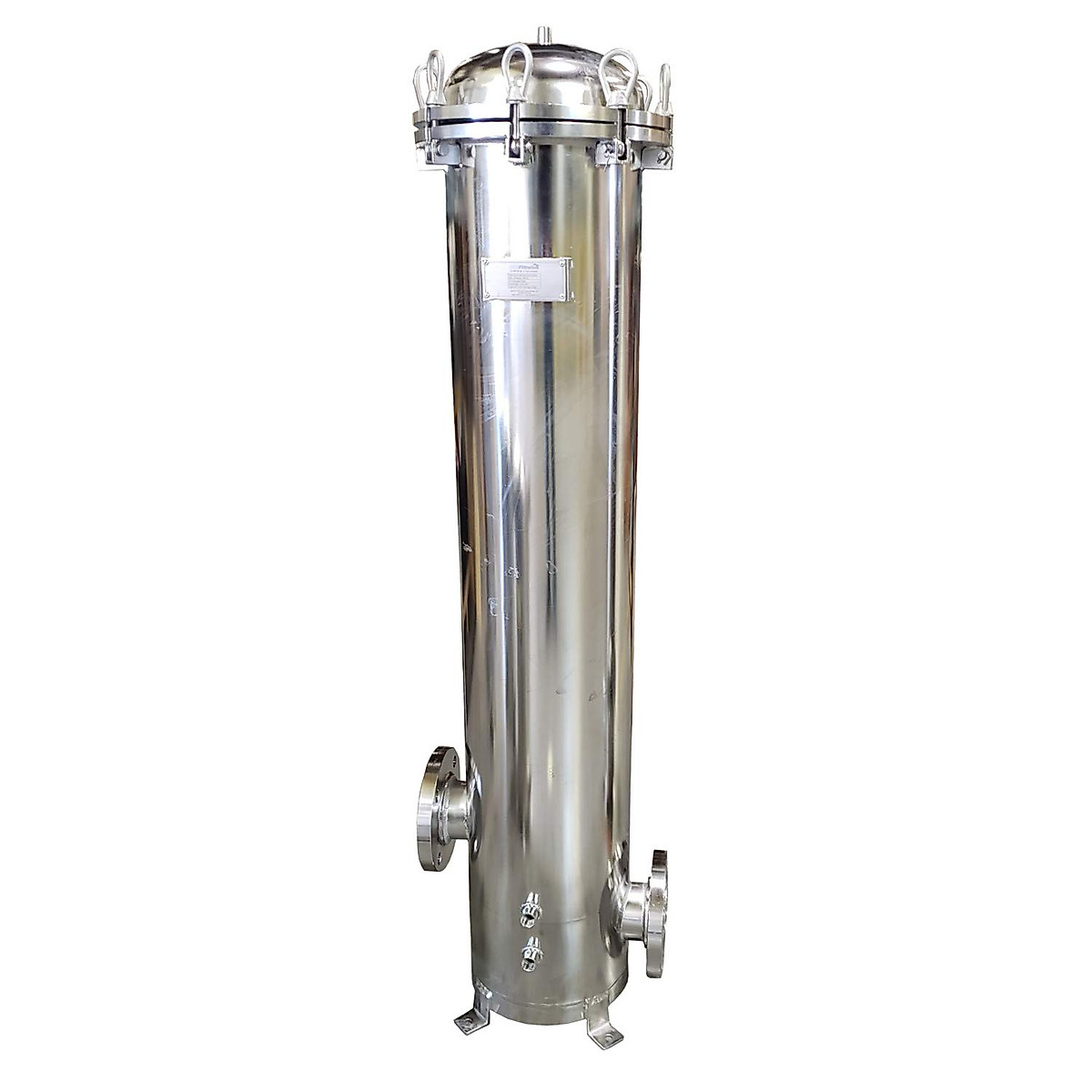 PRM 304 Stainless Steel 6 Cartridge Filter Housing, Uses 40" Cartridges, 3" Flange Inlet/Outlet, 144 GPM Flow, EPDM O-Ring, Max Pressure 145 PSI – Industrial Filtration for Water & Fluids
