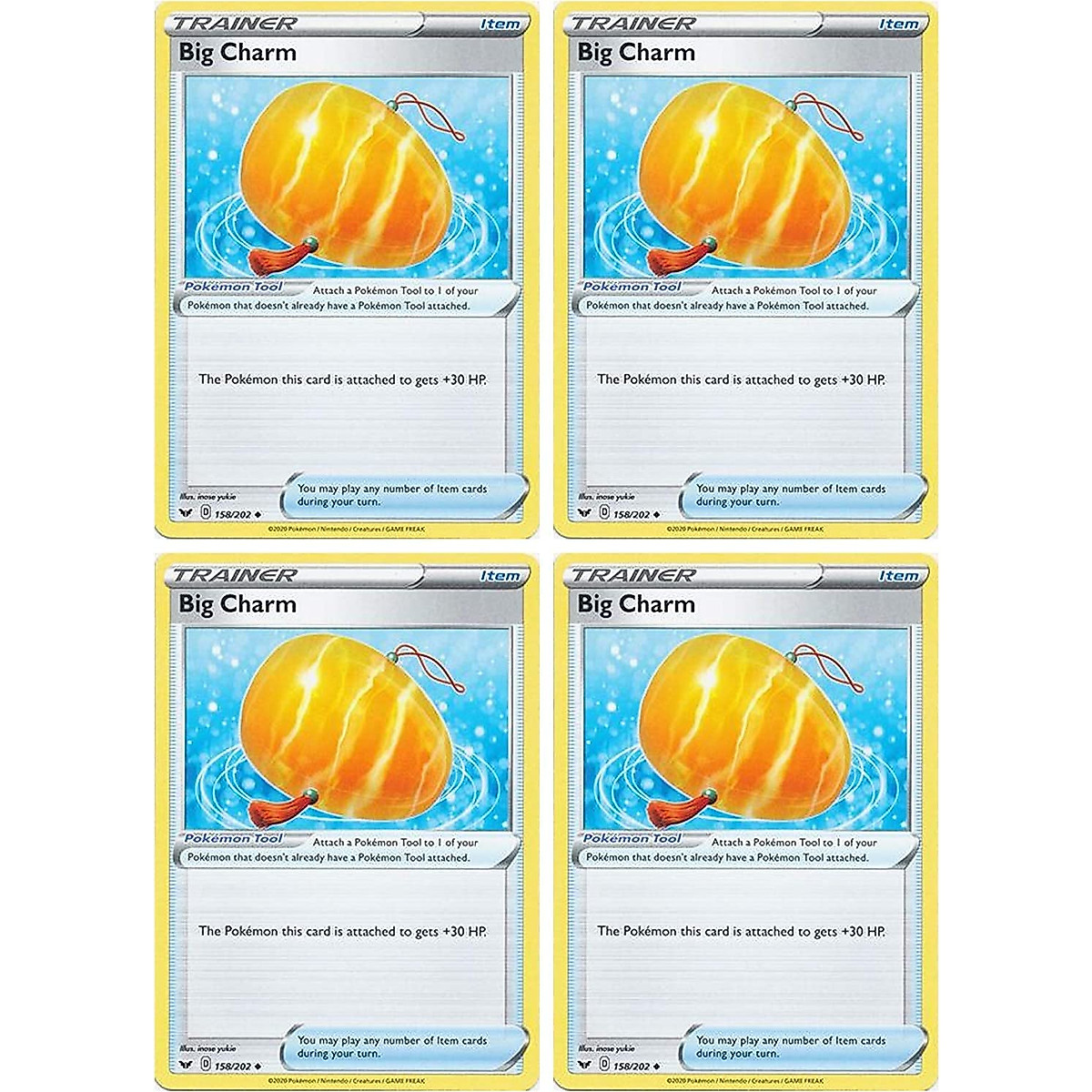 Big Charm 158/202 - Sword & Shield - Pokemon Trainer Card Lot