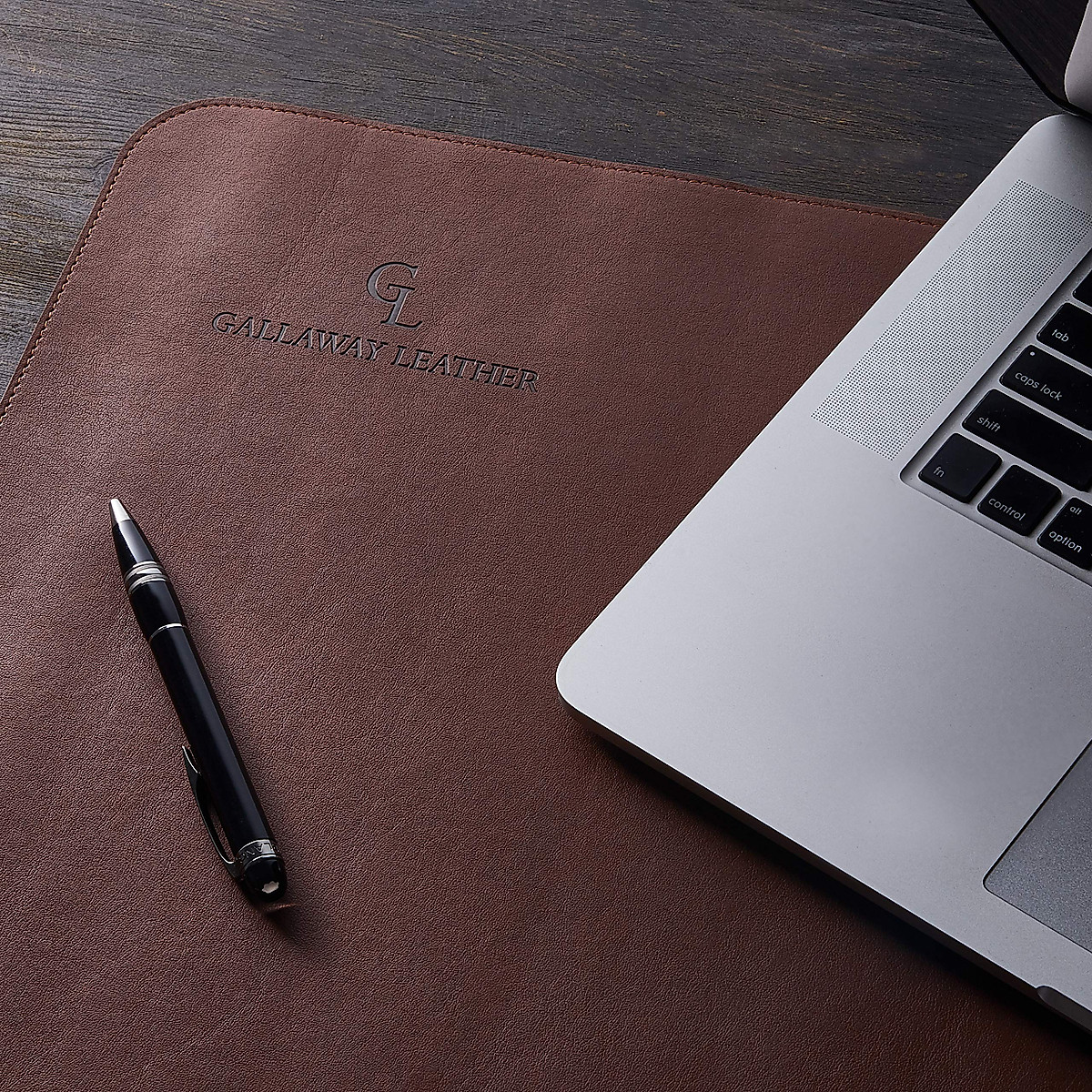 Gallaway Leather Desk Mat,Desk Writing Pad - Office Desk Pad, Large 36" x 17" Dark Brown, Desk Mats on Top of Desks, Gift Ready Elegant Computer Desk Mat Desk Cover Desk Pad Protector PU Leather