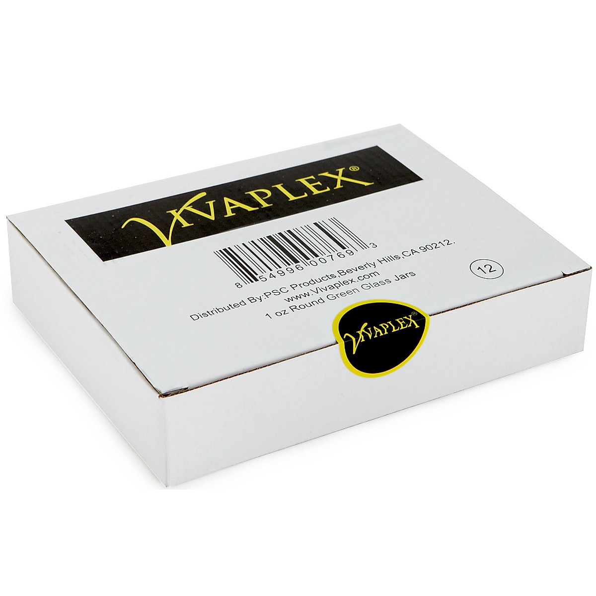 Vivaplex, 12, Green, 1 oz, Round Glass Jars, with Inner Liners and black Lids