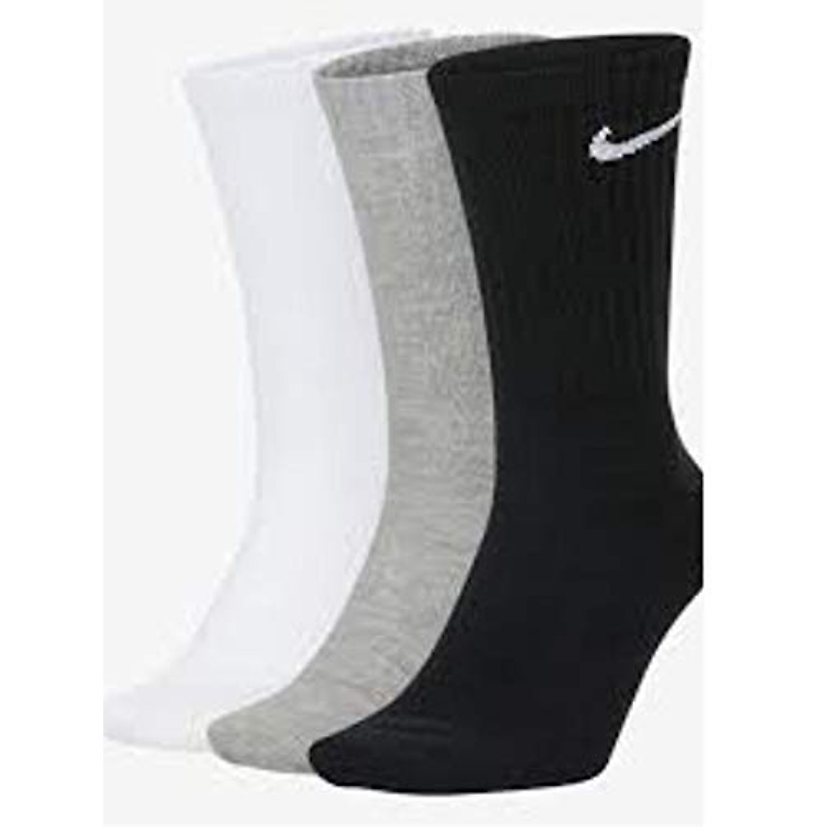 Nike Unisex Everyday Lightweight Crew Training Socks (3 Pair) (Multi-Color, L)