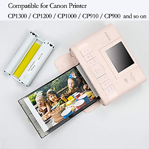 Absonic 4 Pack Compatible Ink Cartridges Replace for Canon Selphy KP-108IN KP108 Color Ink Cassette 4x6 Inch for Selphy CP1300 CP1200 CP1500 CP800 CP900 Wireless Compact Photo Printer (Without Paper)