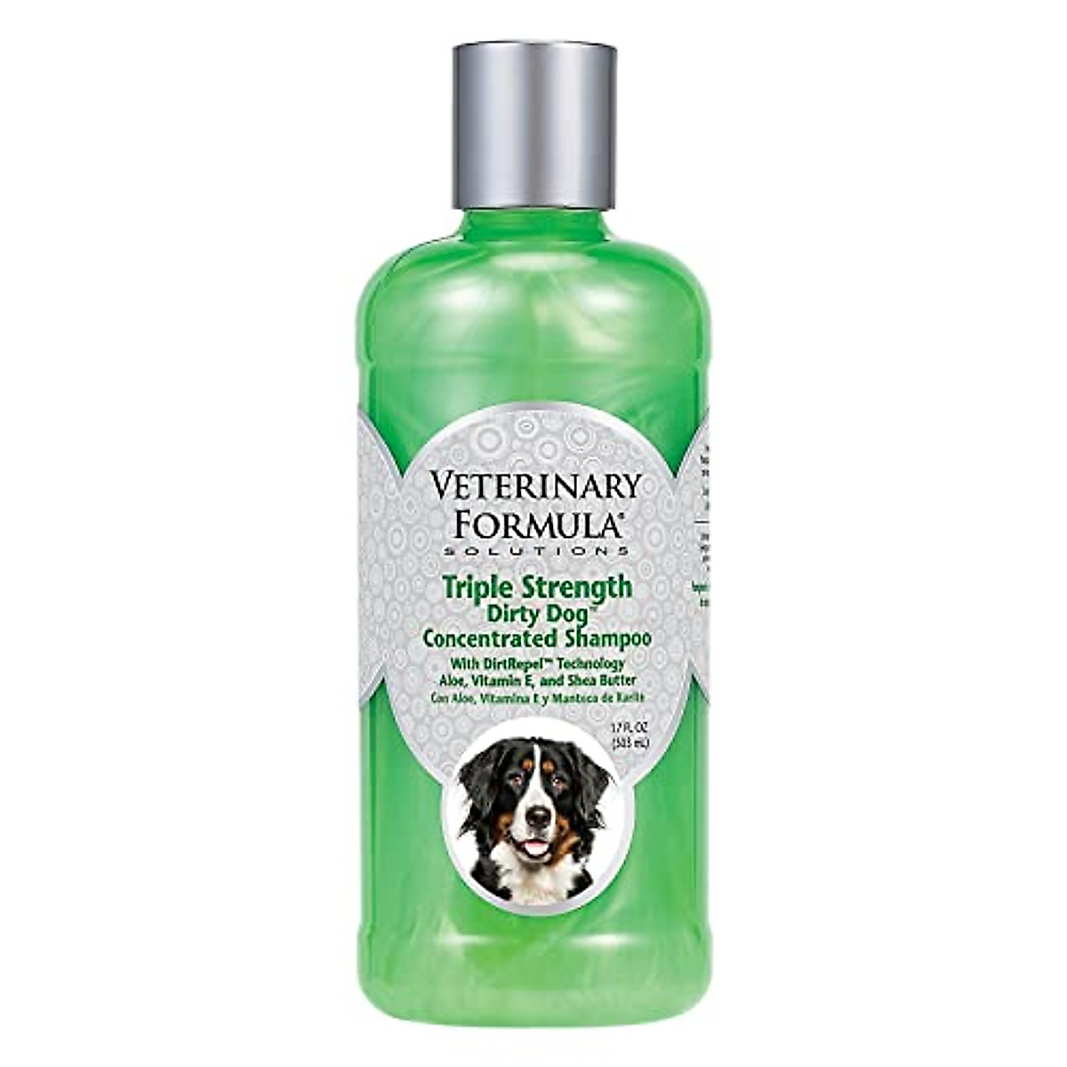 Veterinary Formula Solutions Triple Strength Dirty Dog Concentrated Shampoo,17 oz – DirtRepel Technology Cleans Extra Dirty and Smelly Dogs – Contains Wheat Protein,Shea Butter,Aloe,Vitamin E,Green