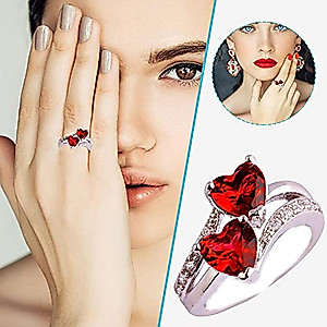 Women Engagement Ring, Exquisite Water-Drop Pear Shaped Moissanite Ring with Side Stones Promise Bridal Ring for Girlfriends Wife, Size 5-12