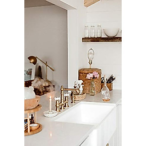 Kingston Brass KS7277PXBS English Country 8" Bridge Kitchen Faucet with Sprayer, Brushed Brass