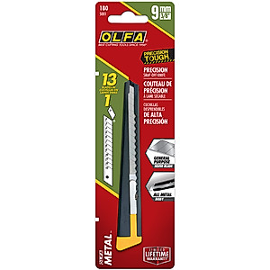 OLFA 9mm Precision Utility Knife (180) - Multi-Purpose Retractable Precision Knife w/Snap-Off Blade, Replacement Blades: Any OLFA 9mm Blade