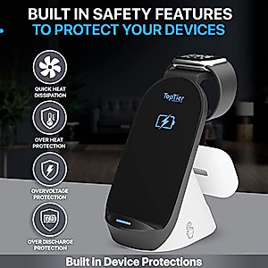 TopTier 3 in 1 Wireless Charging Station Dock, 20W Total System Power, iPhone Apple Watch Airpods and Samgsung Phones